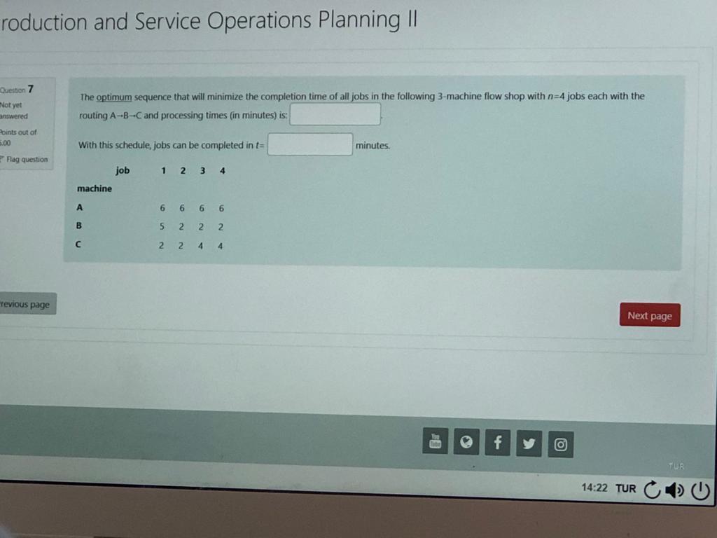 Solved roduction and Service Operations Planning II Question | Chegg.com