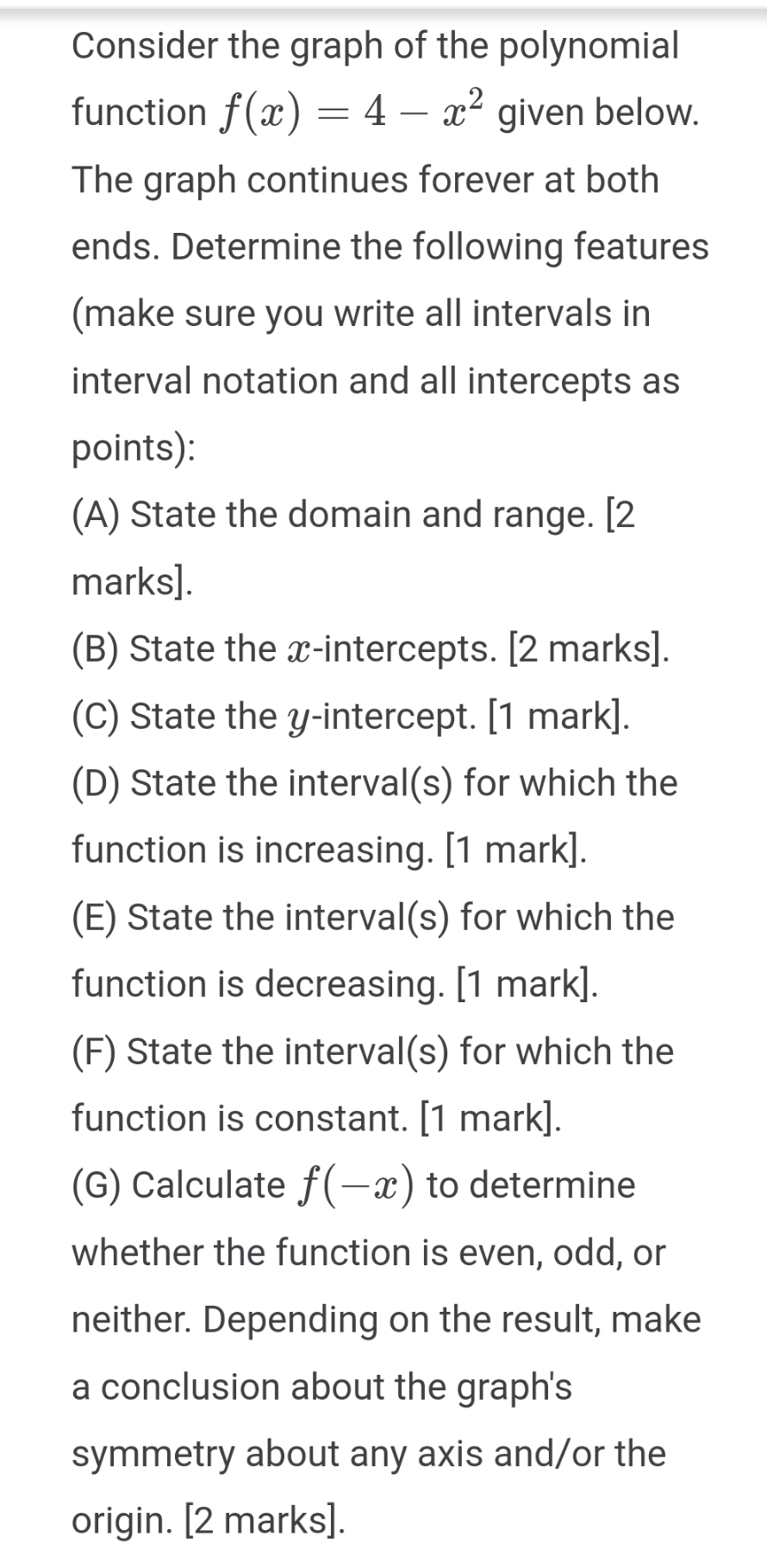 Solved Consider the graph of the polynomial function | Chegg.com