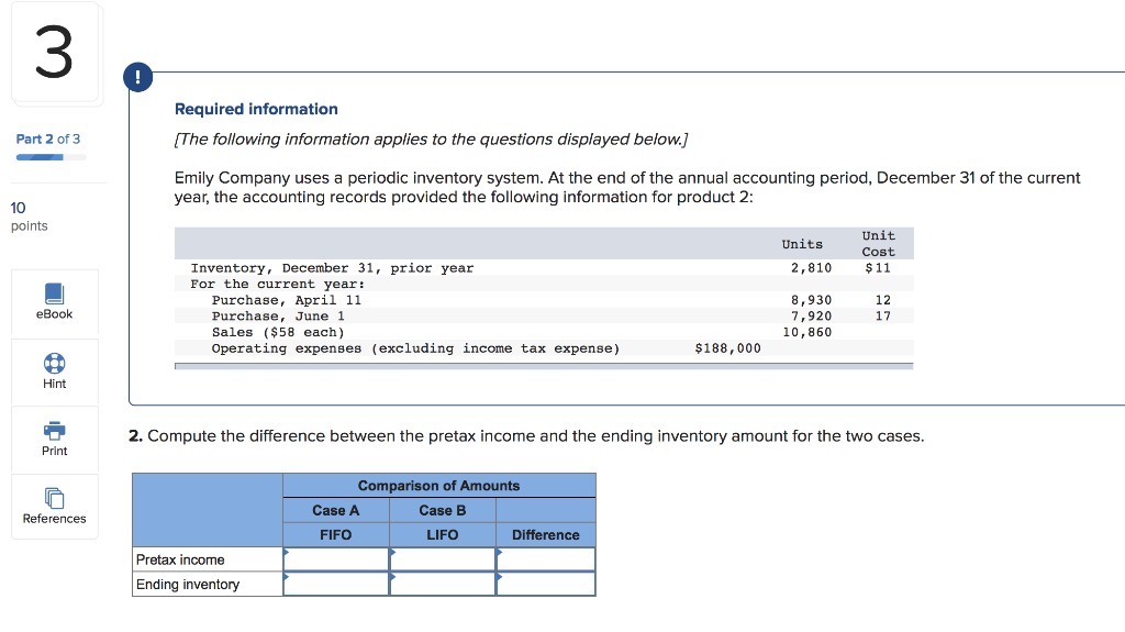 Solved 3 Required information Part 2 of 3 (The following | Chegg.com Solved 3 Required information Part 2 of 3 (The following | Chegg.com