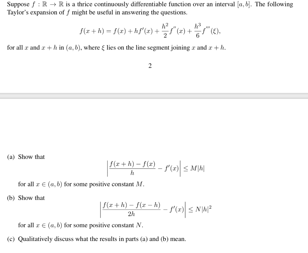 Solved Suppose f: + R is a thrice continuously | Chegg.com