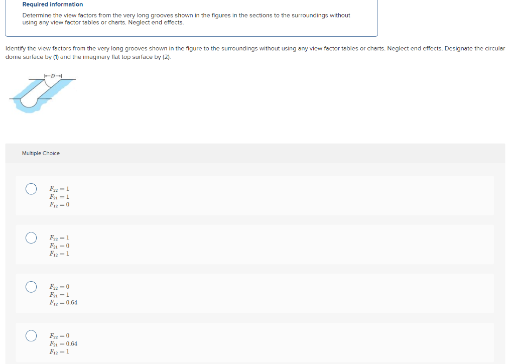 Solved Required information Determine the view factors from | Chegg.com