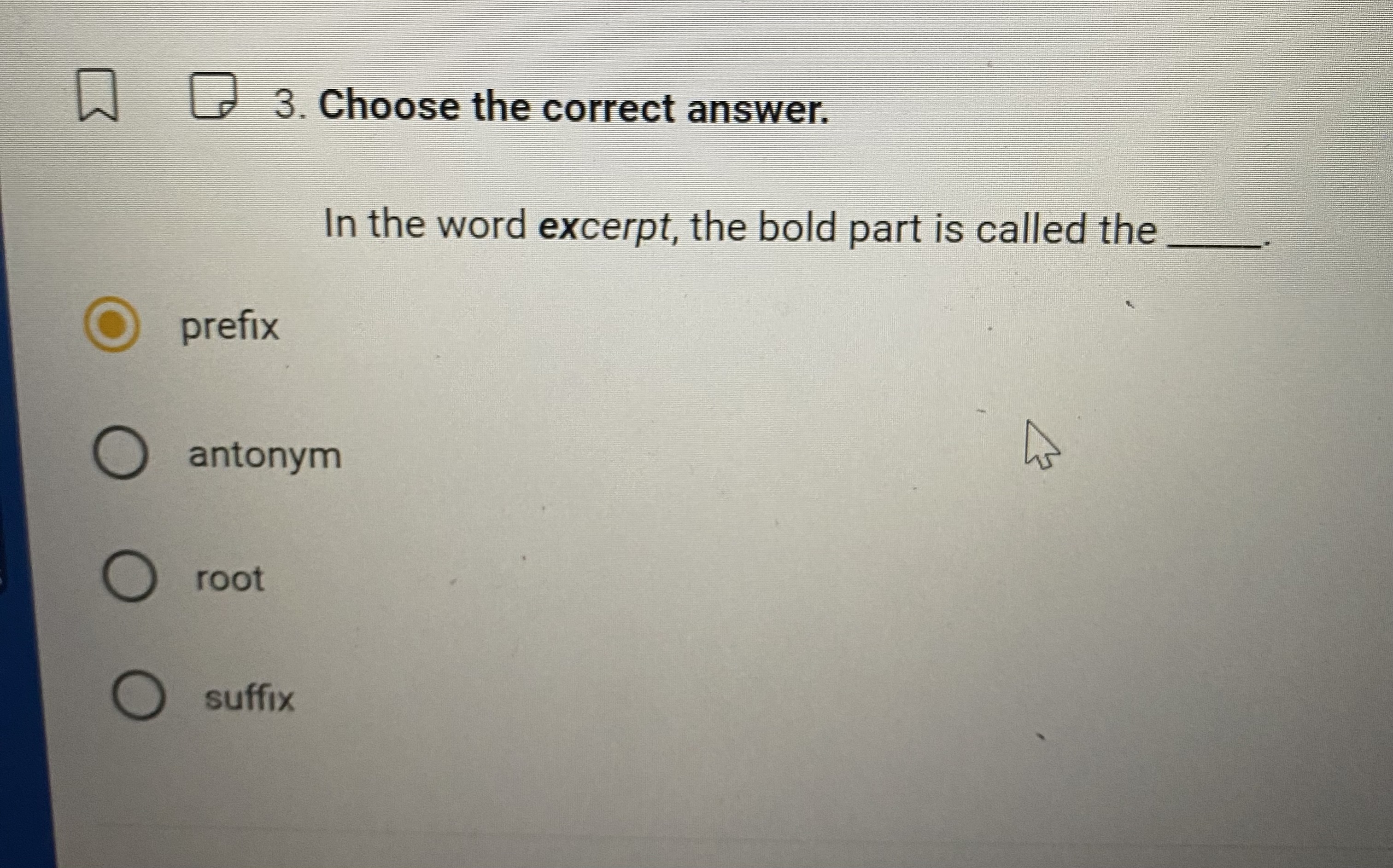 Solved Choose the correct answer.In the word excerpt, the | Chegg.com
