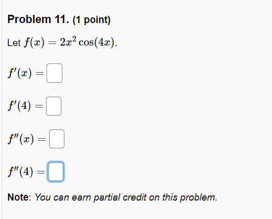 Solved Problem 11. (1 ﻿point)Let | Chegg.com