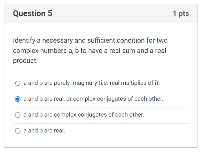 Solved Identify a necessary and sufficient condition for two | Chegg.com
