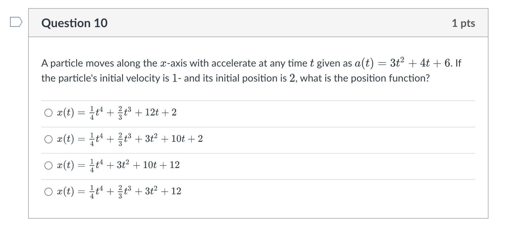Solved A particle moves along the x-axis with accelerate at | Chegg.com