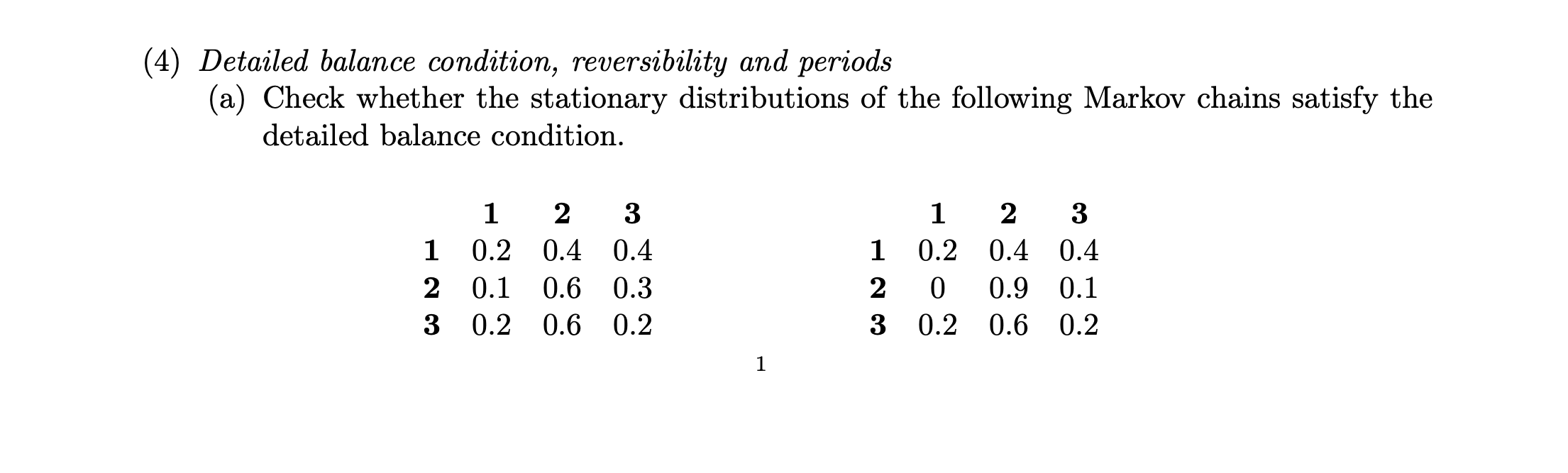 Solved (4) Detailed balance condition, reversibility and | Chegg.com