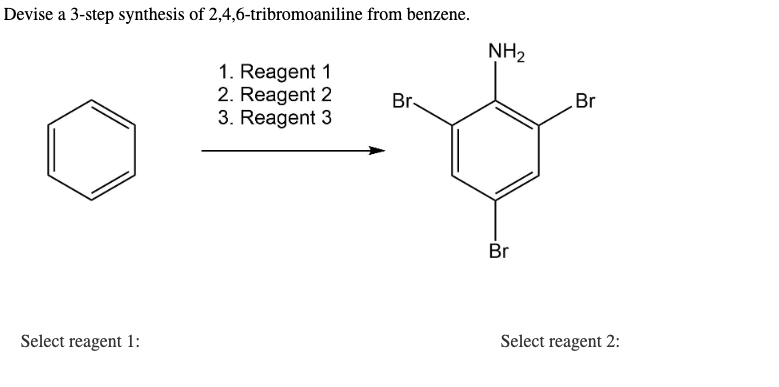 Solved Select reagant 1: HNO3, H2SO4 H3PO4 NaNO2, | Chegg.com