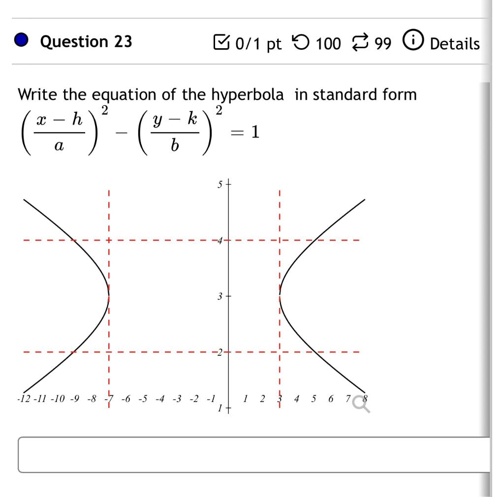 Solved Write the equation of the hyperbola in standard form | Chegg.com
