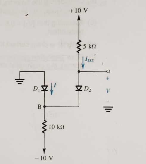 Solved Calculate I, ID2, and voltage V in the circuit. | Chegg.com