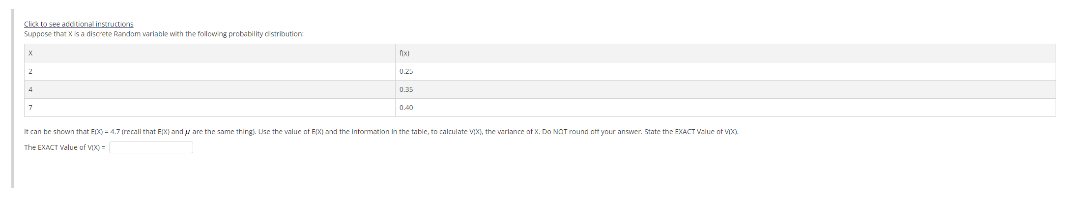 Solved Click to see additional instructions Suppose that X | Chegg.com