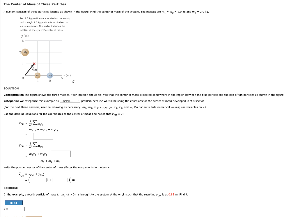 Solved The Center of Mass of Three Particles A system | Chegg.com