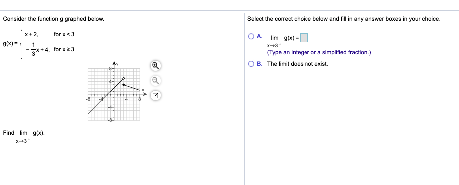 Solved Consider the function g graphed below. Select the | Chegg.com