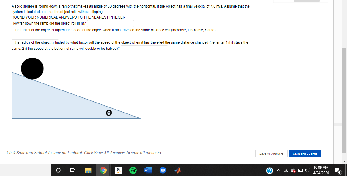 Solved A solid sphere is rolling down a ramp that makes an | Chegg.com