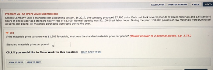 Solved VERSION NEXT Problem 23-4A (Part Level Submission) | Chegg.com