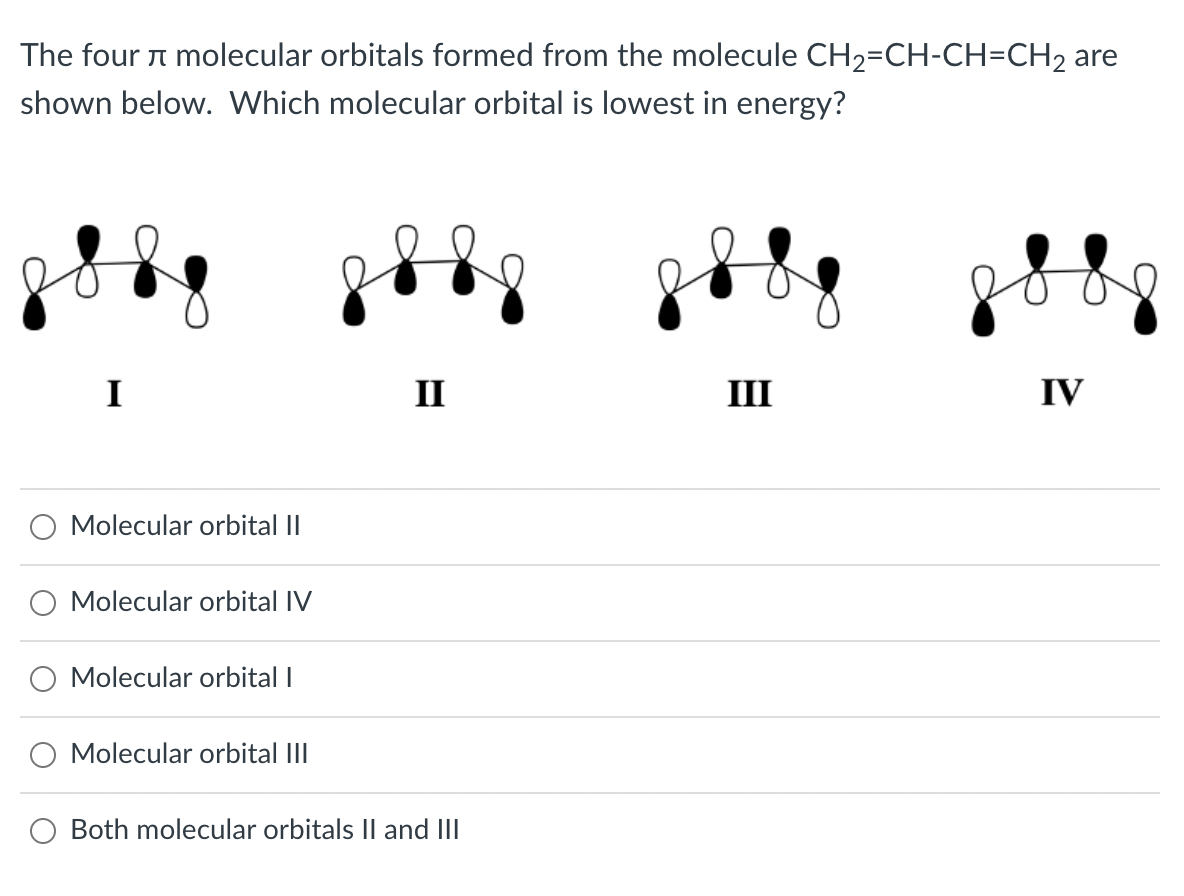 Solved The four à molecular orbitals formed from the | Chegg.com