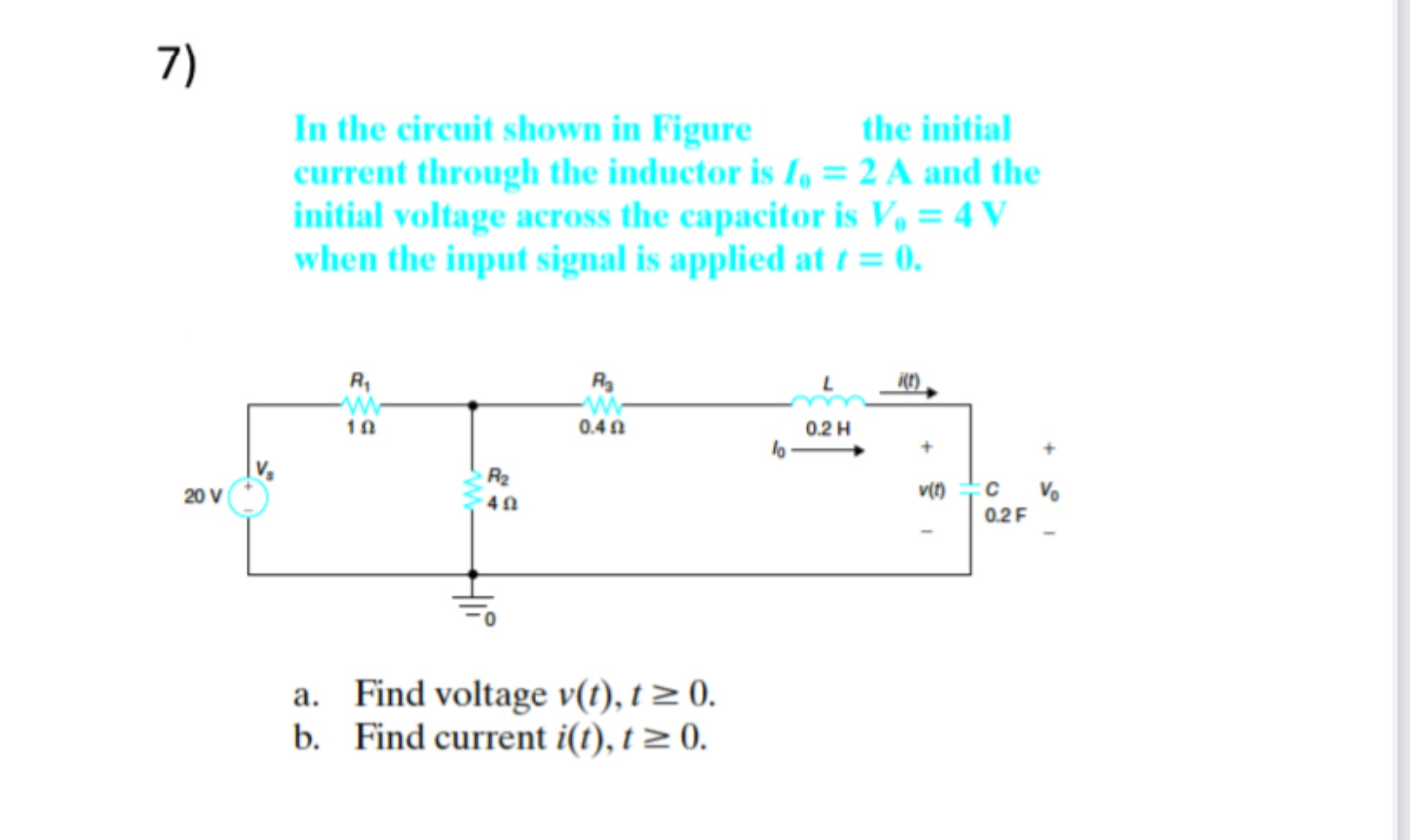 Solved In the circuit shown in Figure the initial current | Chegg.com