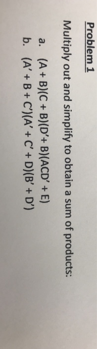 Solved Problem 1 Multiply out and simplify to obtain a sum | Chegg.com
