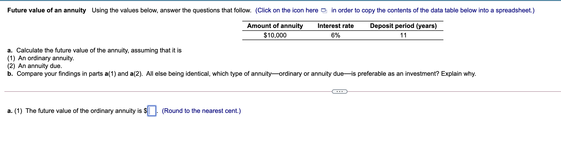 Solved Future value of an annuity Using the values below, | Chegg.com