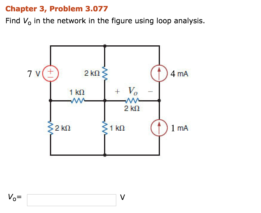 Solved Chapter 3 Problem 3074 Find Vo In The Circuit In
