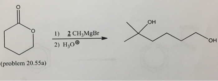 Solved (problem 20.55a) 1) 2 CH3 MgBr 2) H30 OH OH | Chegg.com
