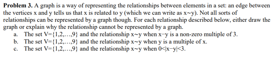 Solved Problem 3. A graph is a way of representing the | Chegg.com