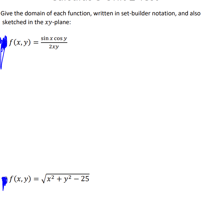 Solved Give the domain of each function, written in | Chegg.com