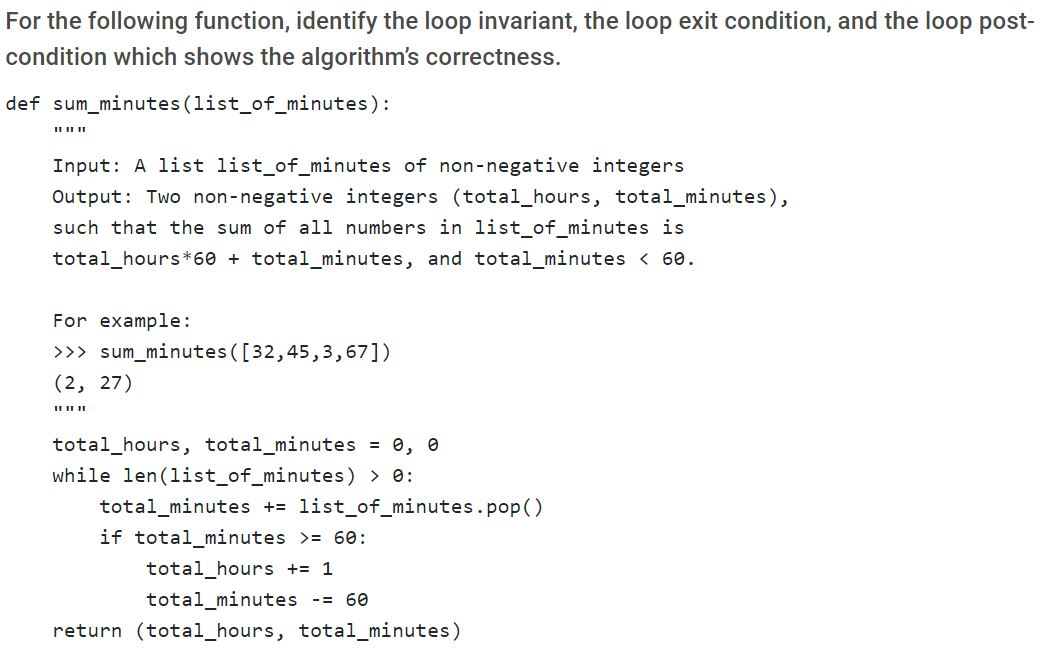 Solved For the following function, identify the loop | Chegg.com