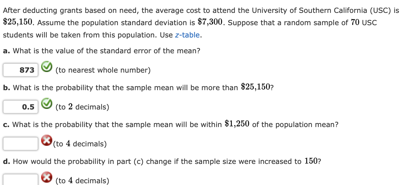 Solved After deducting grants based on need, the average | Chegg.com