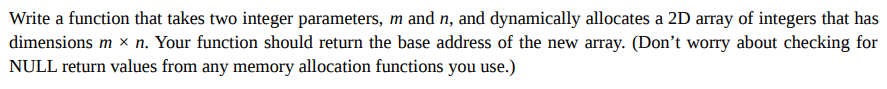 Solved Write a function that takes two integer parameters, m | Chegg.com