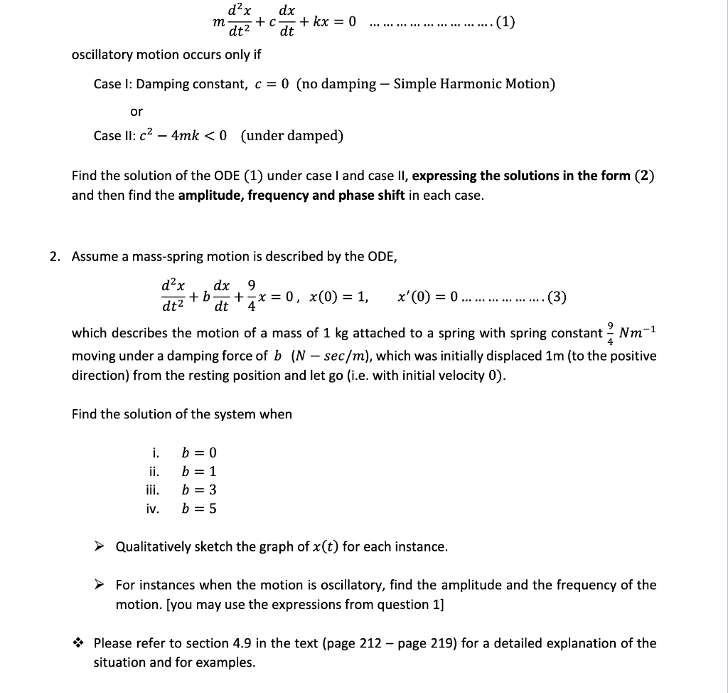 This is for my differential equations class. Please | Chegg.com
