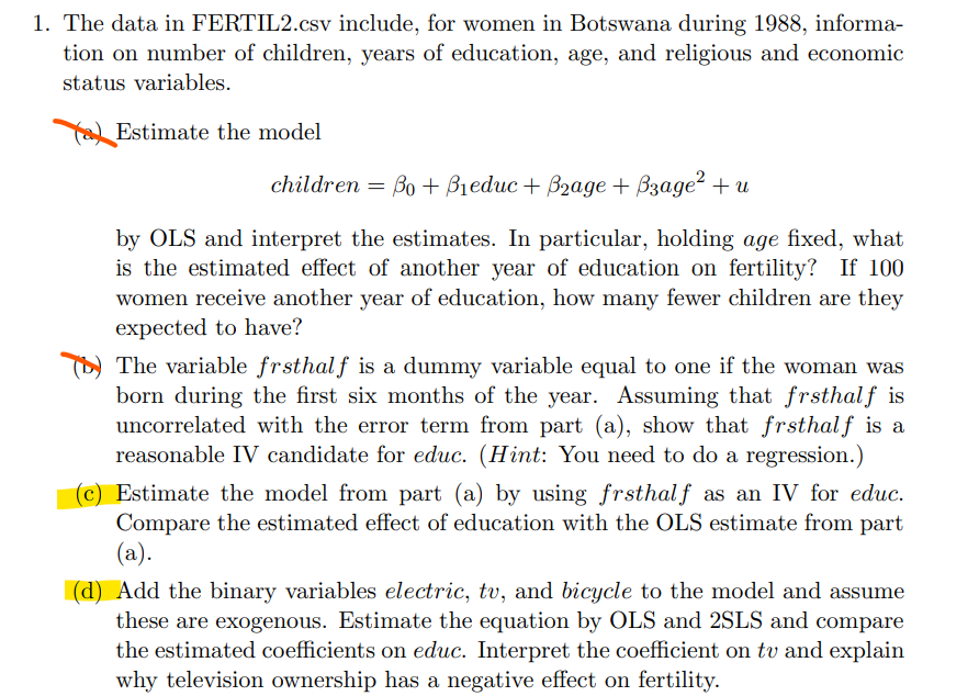 Solved PLEASE ANSWER PARTS C AND D. ﻿I do not need help with | Chegg.com