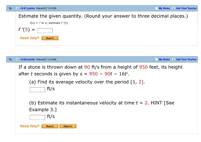Solved Estimate the derivative from the table of average | Chegg.com