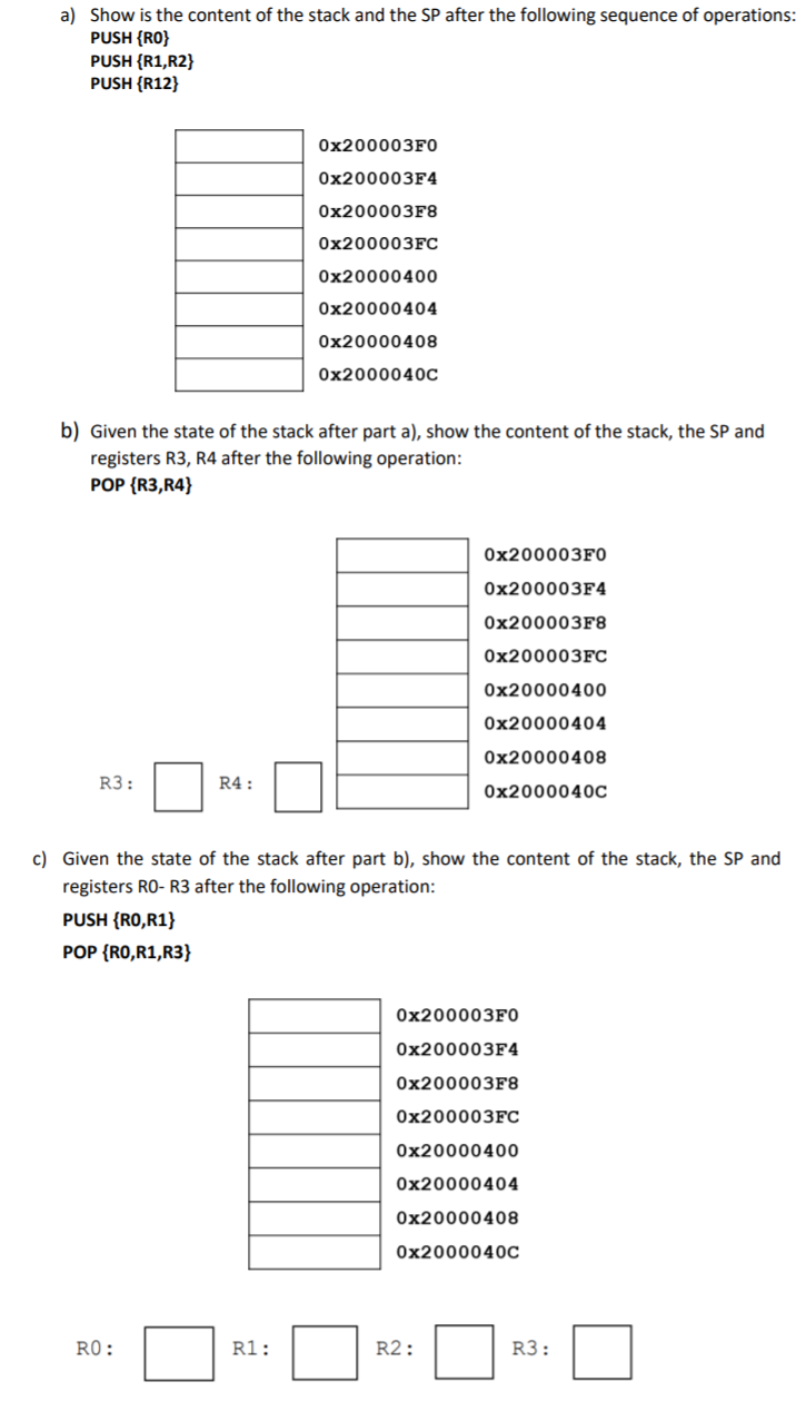 Solved Assume the stack pointer (SP) is initialized to | Chegg.com