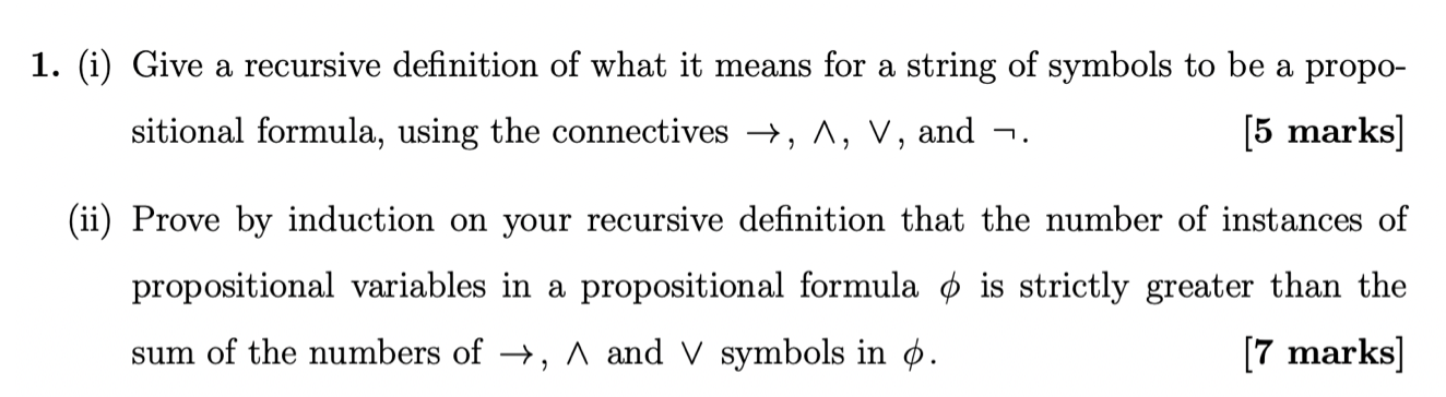 Solved 1. (i) Give a recursive definition of what it means | Chegg.com