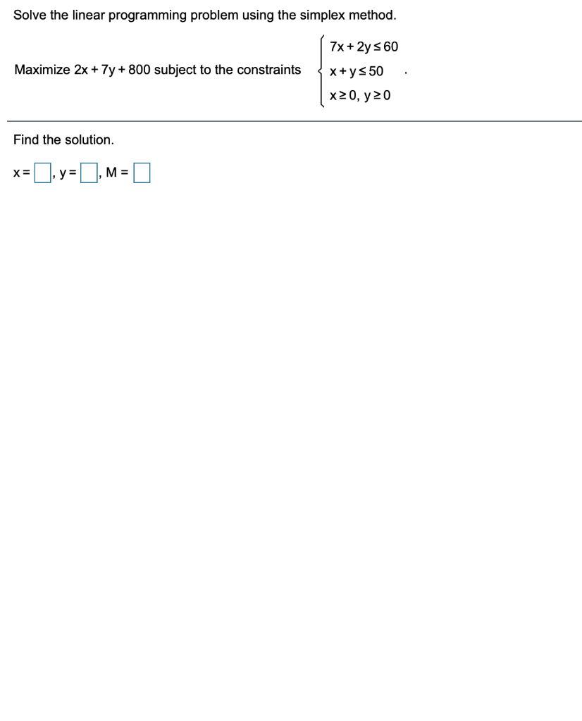 Solved Solve the linear programming problem using the | Chegg.com