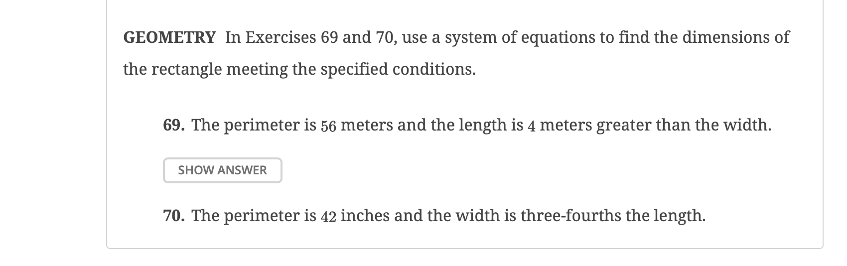 Solved GEOMETRY In Exercises 69 ﻿and 70, ﻿use a system of | Chegg.com