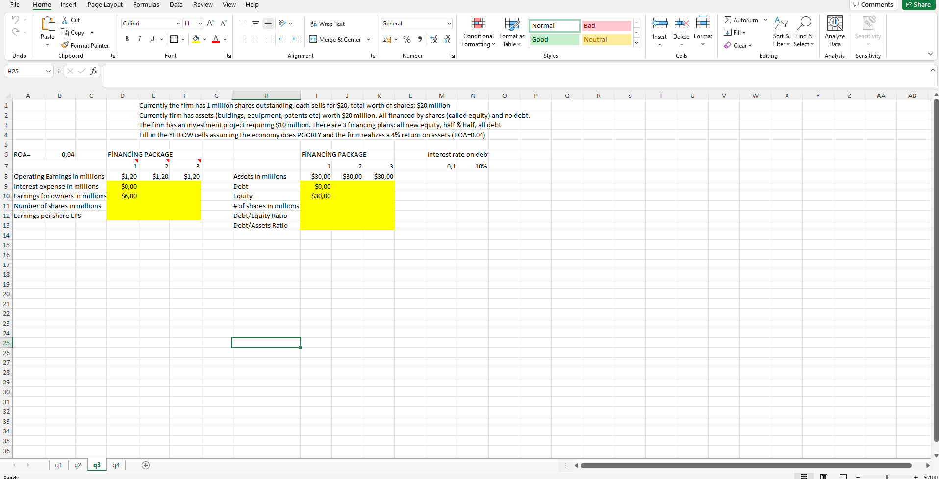 File Home Insert Page Layout Formulas Data Review | Chegg.com