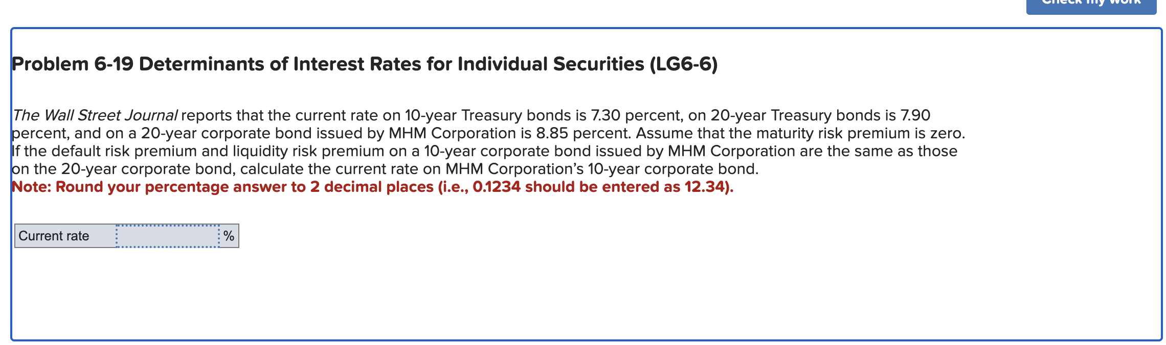 Solved Problem 6-19 Determinants of Interest Rates for | Chegg.com