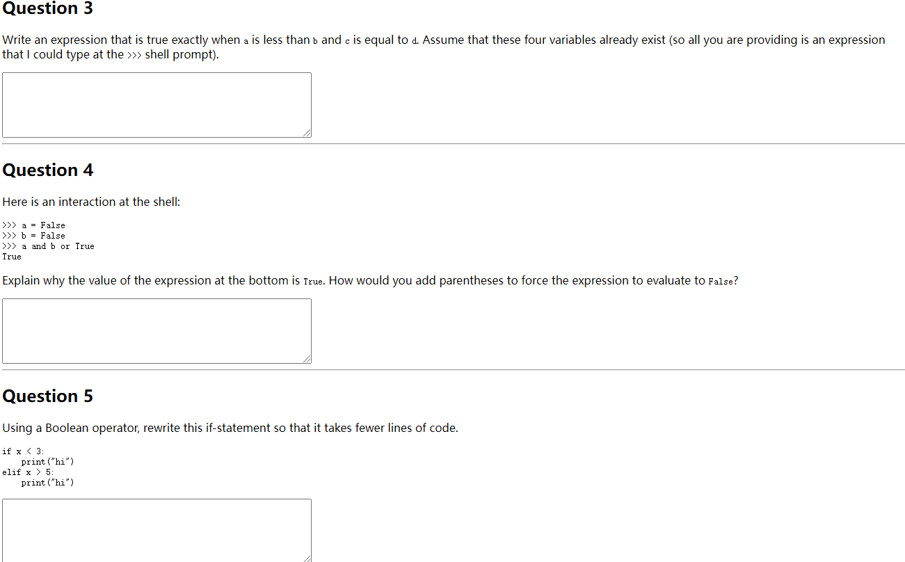 Solved Question 3 Write an expression that is true exactly | Chegg.com