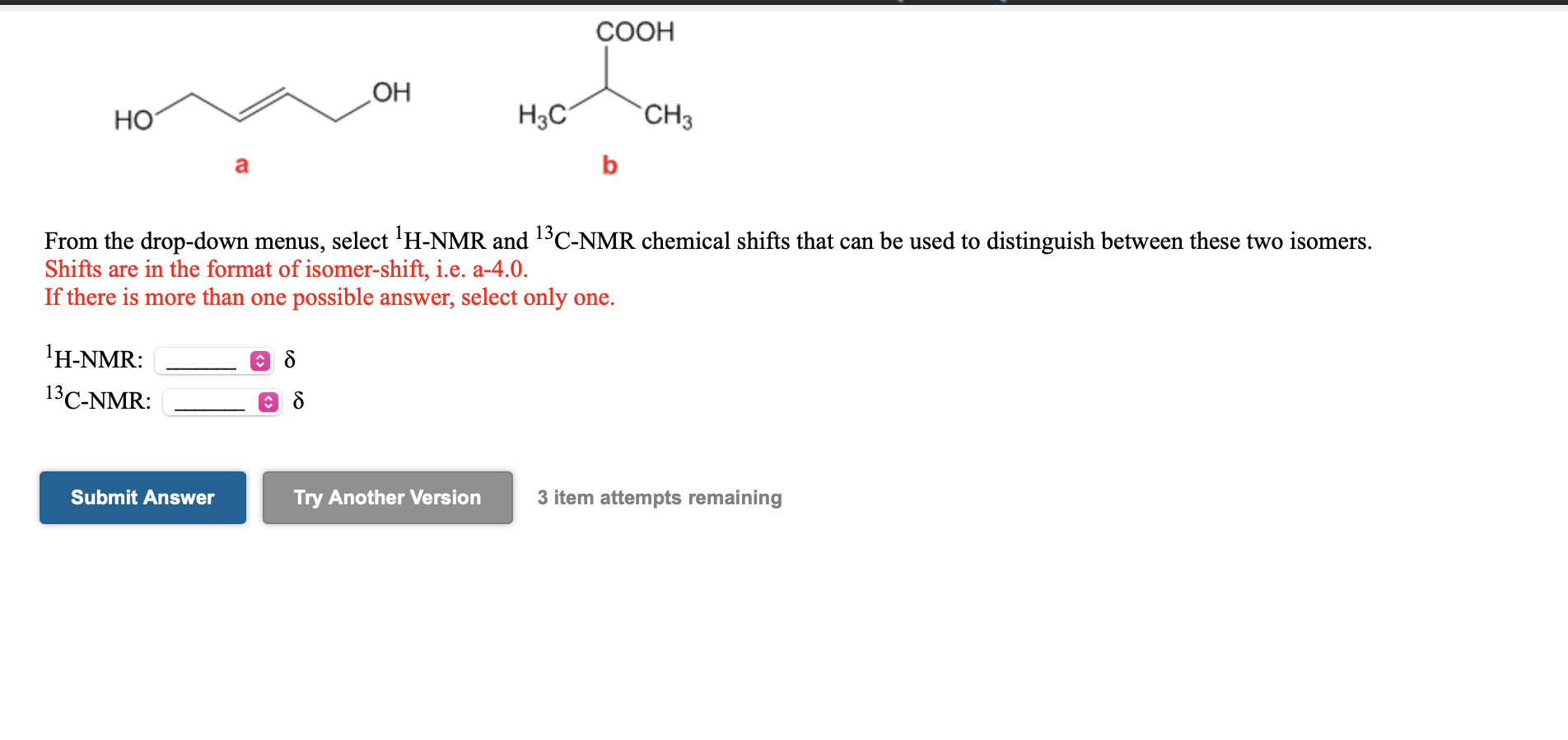 Solved COOH OH HO H3C CH3 a b From the drop-down menus, | Chegg.com