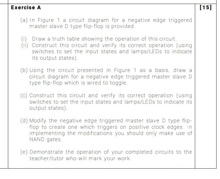 Solved D 0 将迎 Clock Figure 1 Exercise A [15] (a) In Figure | Chegg.com