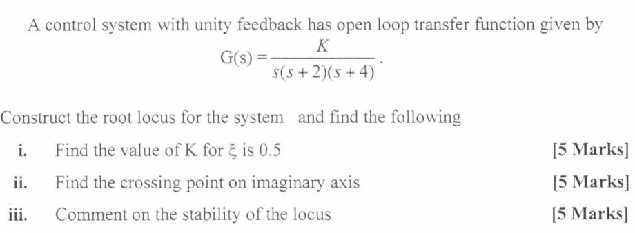 Solved electrical engineeringA control system with unity | Chegg.com