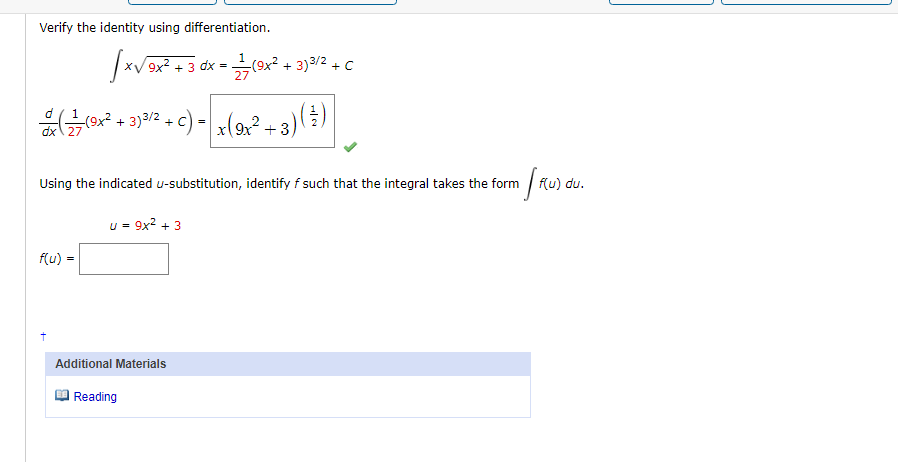 Solved Verify the identity using differentiation. 1 l dx | Chegg.com