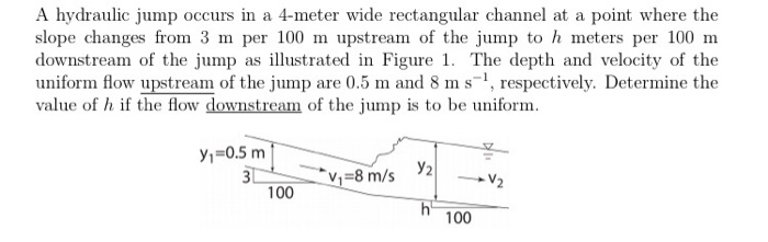 Solved A hydraulic jump occurs in a 4-meter wide rectangular | Chegg.com