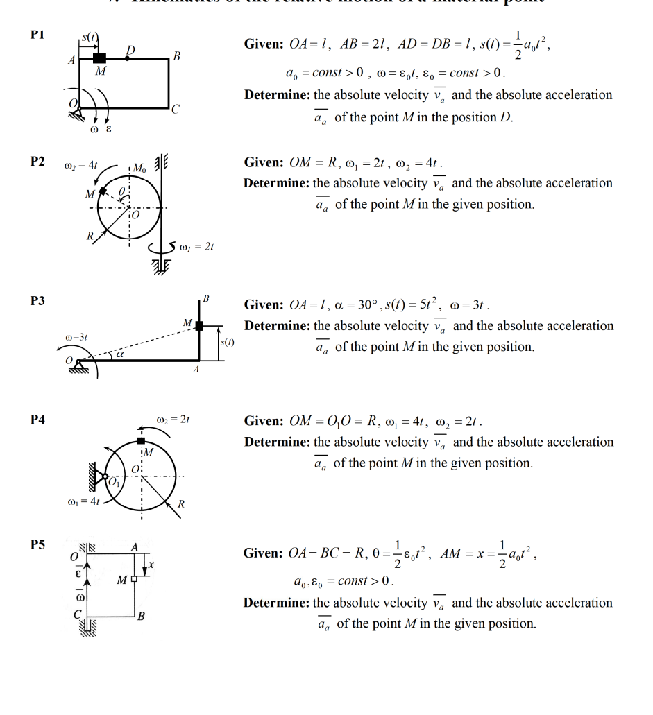 Solved i need these exercises about kinematics of relative | Chegg.com