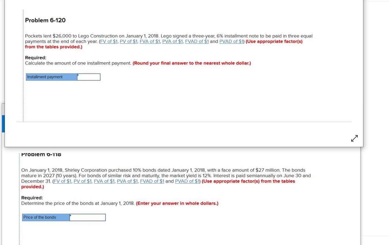 Solved Problem 6-120 Pockets lent $26,000 to Lego | Chegg.com