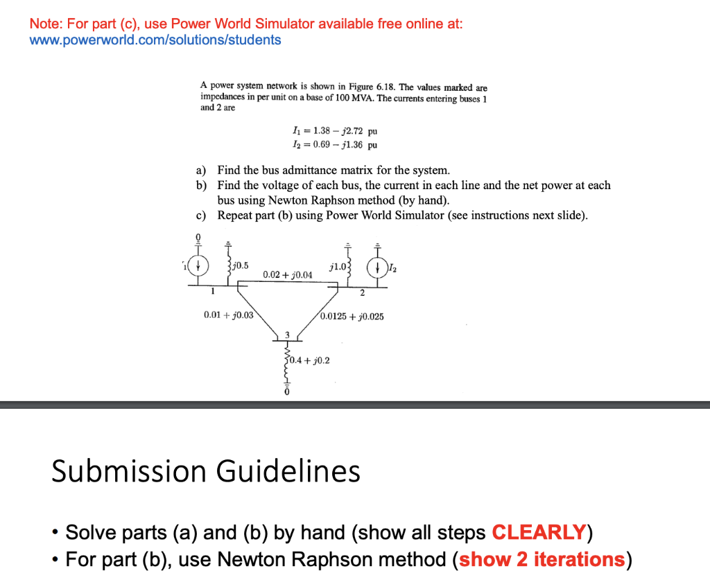 Solved Note: For part (c), use Power World Simulator | Chegg.com