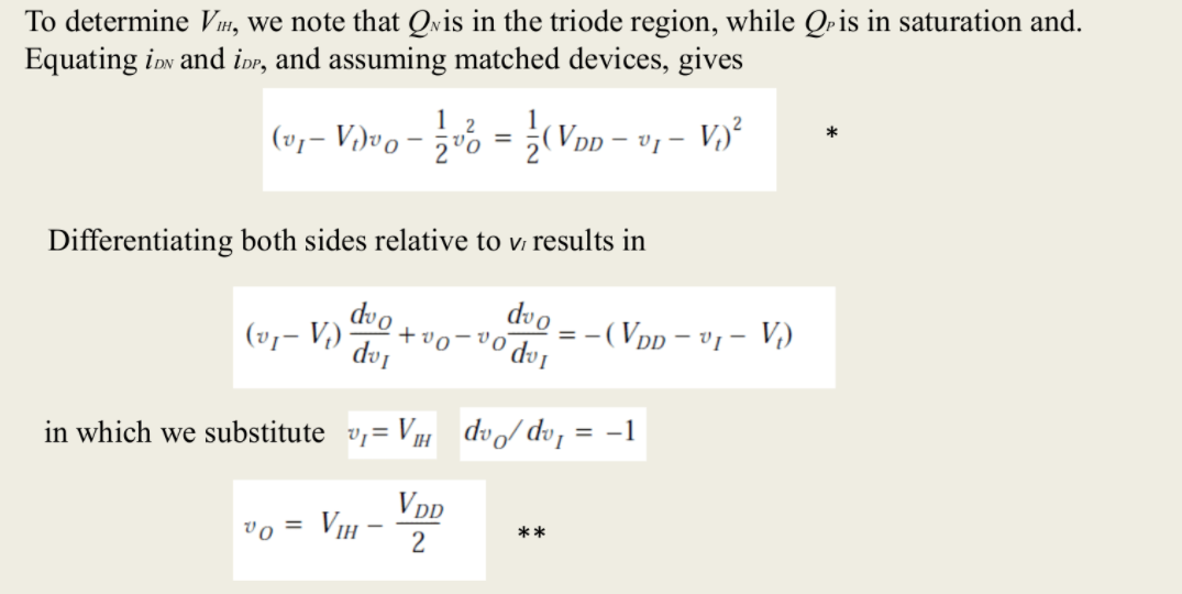 Solved The voltage-transfer characteristic VTC of a CMOS | Chegg.com