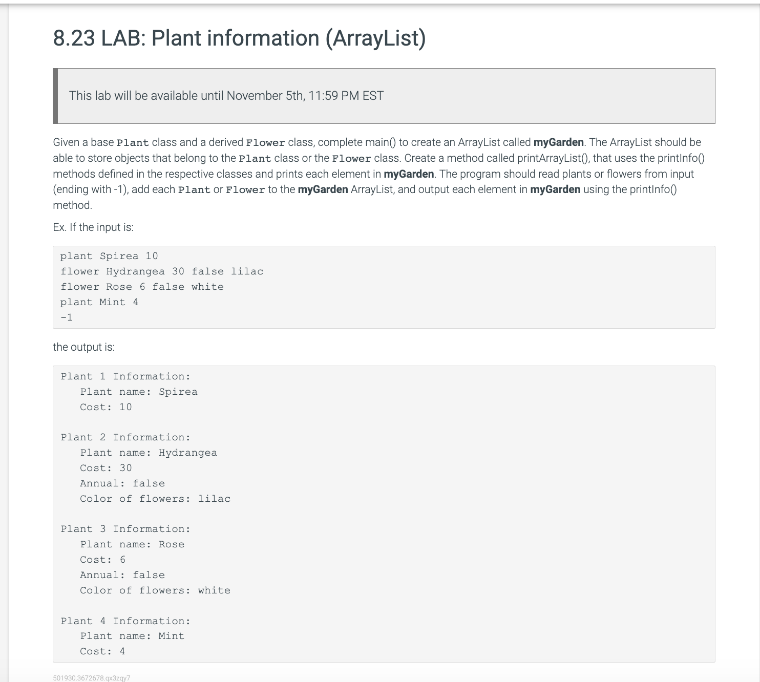 Solved Given a base Plant class and a derived Flower class, | Chegg.com
