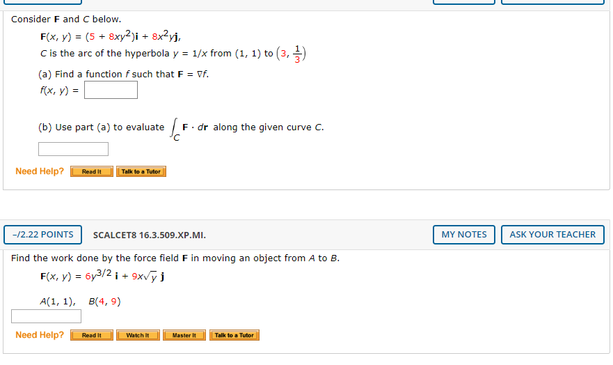 Solved Consider F and C below. F(x, y) = (5 + 8xy2)i + | Chegg.com